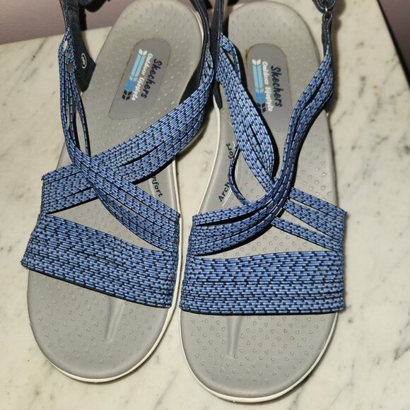 Skechers | Shoes | Skechers Reggae Cup Oh Snap Sandals Womens 8 Navy ...